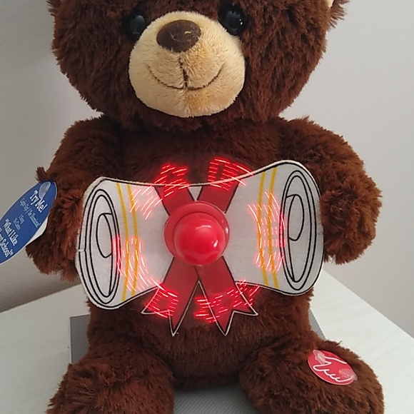 Way To Celebrate | Accents | Animated Fan Teddy Bear Lights Up Blows ...